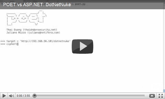 Aggregated Intelligence: Asp.Net Cryptographic Oracle Padding (COP) Vulnerability